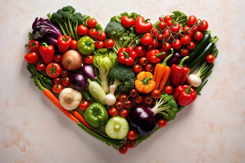 Assorted Vegetables in Heart Shape, Indicating Healthy and Nutritious ...