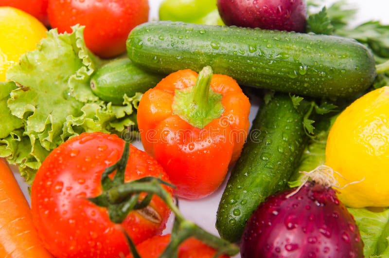 Assorted Vegetables Isolated on the White Stock Image - Image of ...
