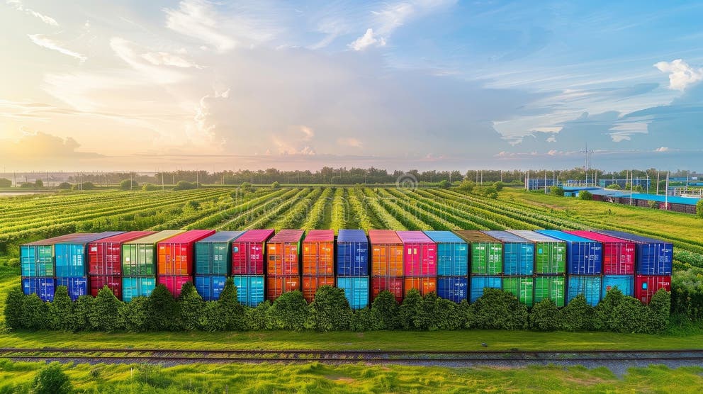 Assorted Vibrant Rows of Cargo Containers in Different Colors for ...