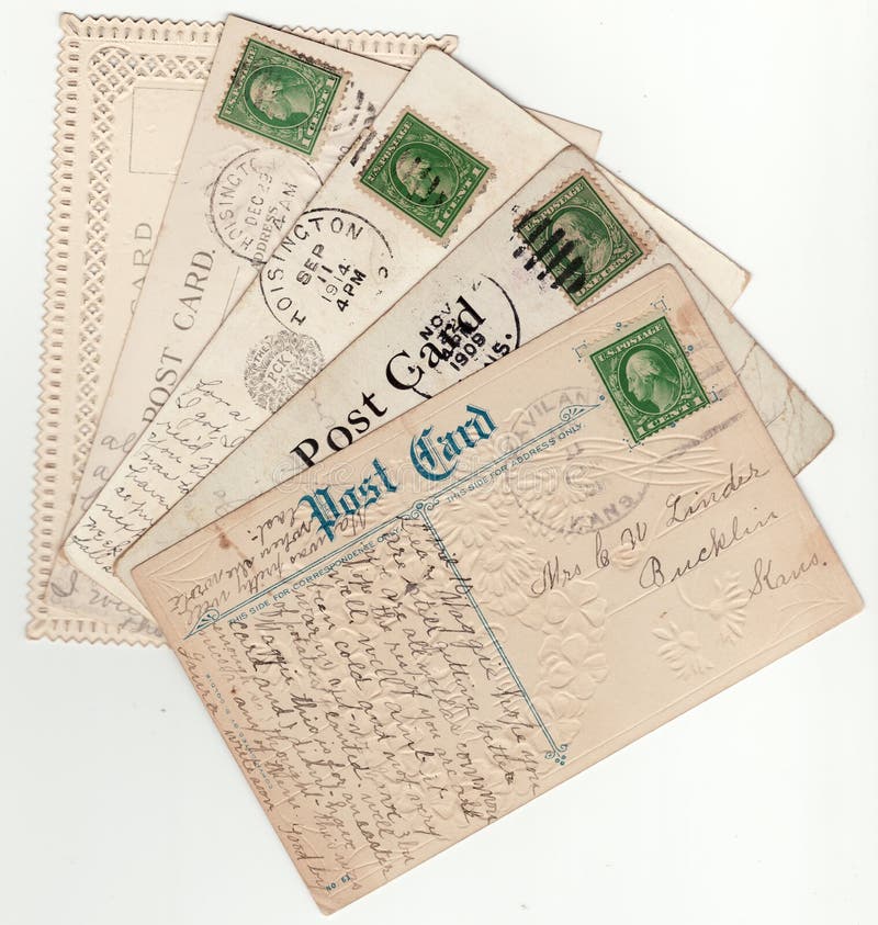 Vintage Postcard 1 Cent Stamp Stock Image - Image of postale, stamp ...