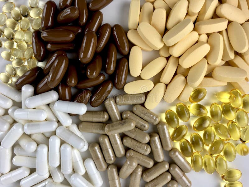 Assorted Vitamins and Supplements Stock Photo - Image of ...