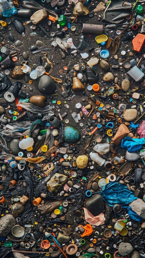 Assorted Waste and Pollution Covering Ground Stock Image - Image of ...