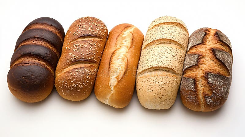 Assorted Whole Breads from Top View for Baking Concepts Stock ...