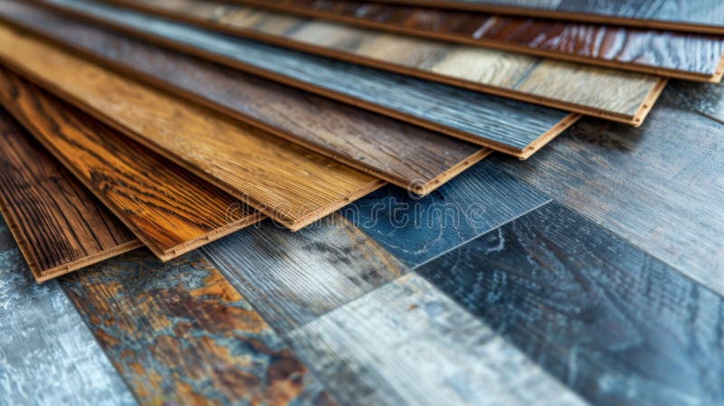 Assorted Wooden Flooring Samples Spread on Floor Stock Illustration ...