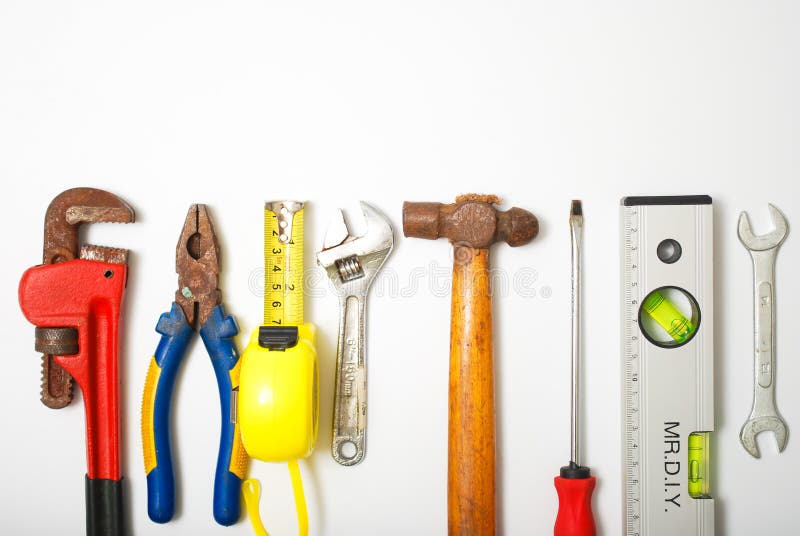 Assorted Work and Home Tools Stock Photo - Image of pliers, assorted ...