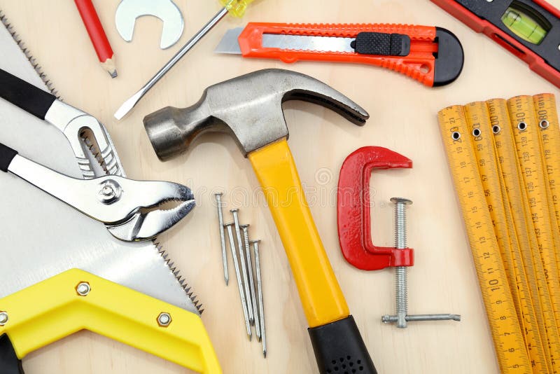 Assorted work tools stock photo. Image of knife, improvement - 236906598