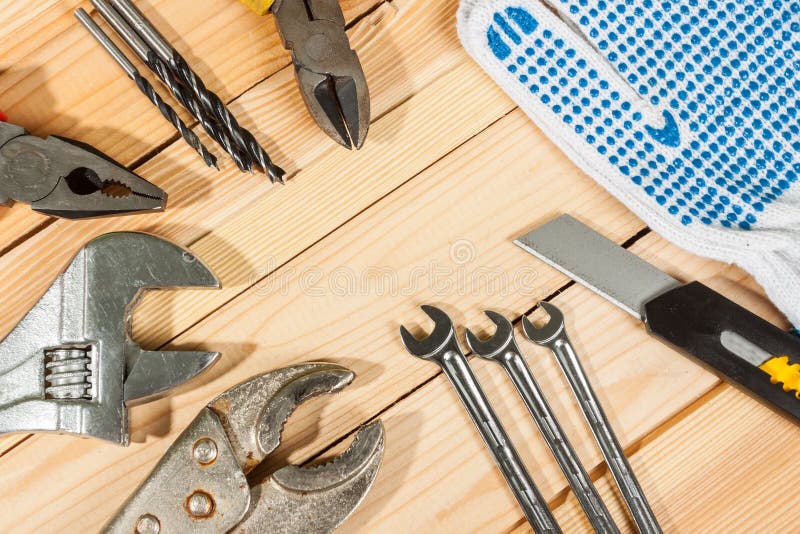 Assorted work tools stock photo. Image of copy, repair - 50982356