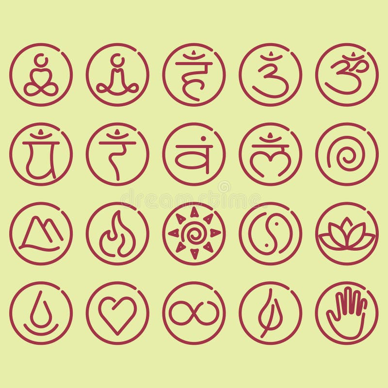 Assorted Yoga and Zen Set. Vector Illustration Decorative Design Stock ...