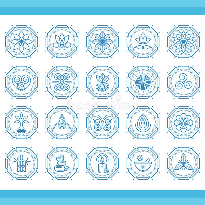 Assorted Yoga and Zen Set. Vector Illustration Decorative Design Stock ...