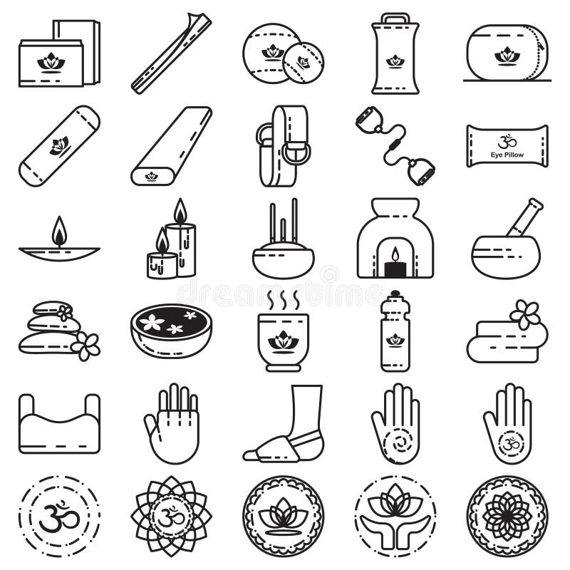 Assorted Yoga and Zen Set. Vector Illustration Decorative Design Stock ...