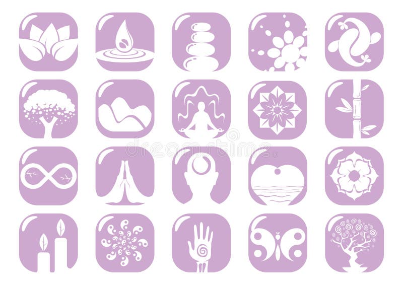 Assorted Yoga and Zen Set. Vector Illustration Decorative Design Stock ...