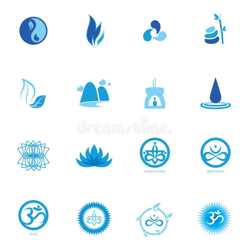 Assorted Zen and Yoga Icon Set. Vector Illustration Decorative Design ...