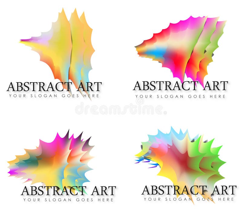 Assortment of Abstract RAinbow Art Logos Stock Illustration ...