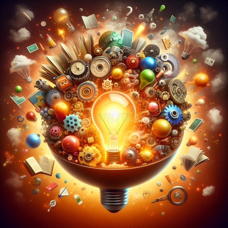 An Assortment of Amusing and Innovative Ideas Stock Illustration ...