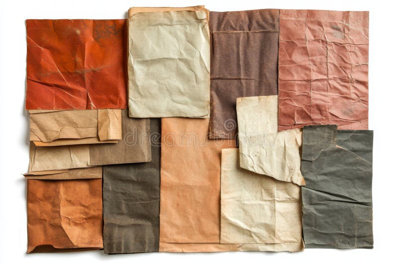 Assortment of Antique Paper Sheets, Isolated with a Transparent ...