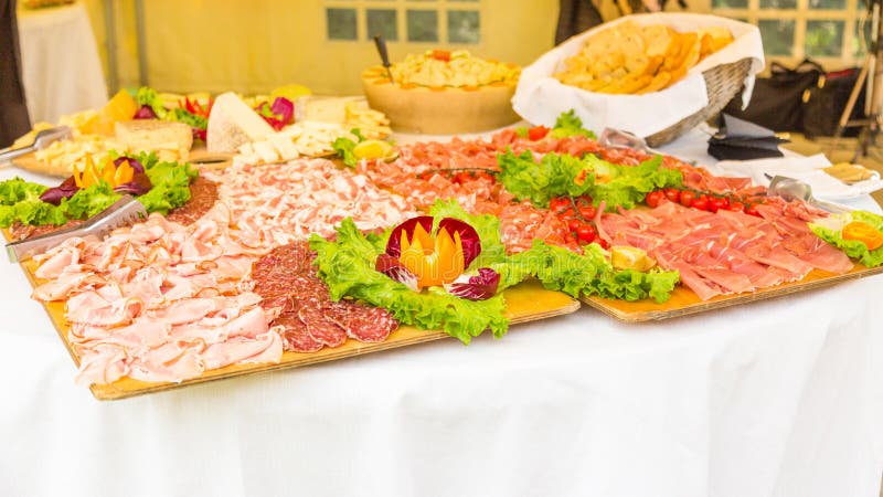 Assortment Appetizers and Finger Food Stock Photo - Image of banquet ...