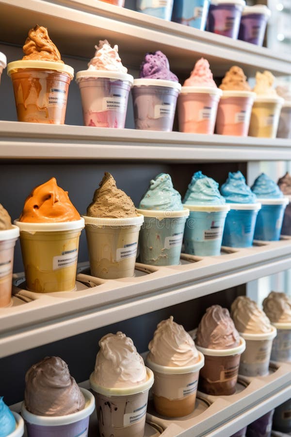 An Assortment of Assorted Ice Creams . AI Generative Stock Illustration - Illustration of ...