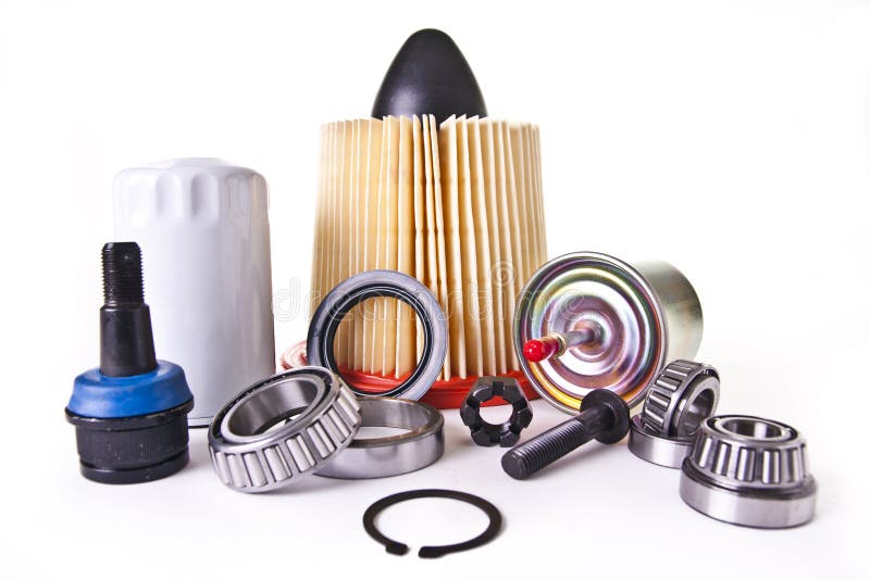 Set of Automotive Spare Parts Stock Photo - Image of diverse ...