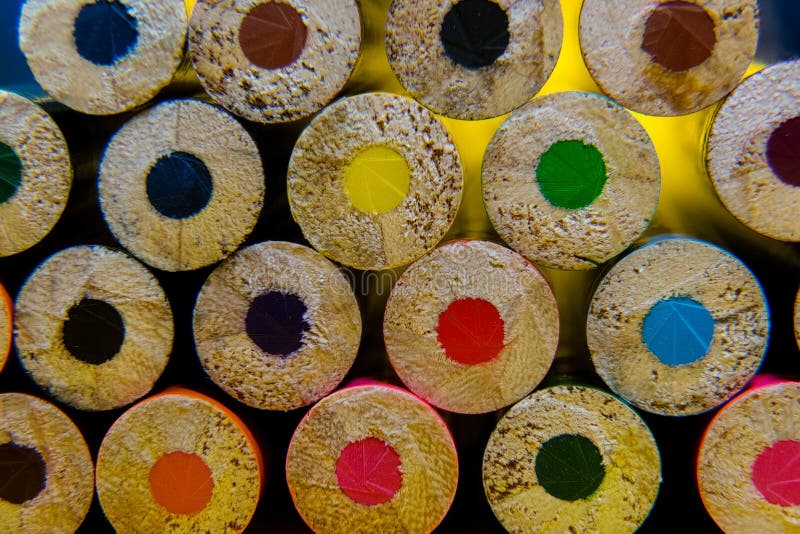 An Assortment of Back of Colored Drawing Pencils Back for School Stock ...