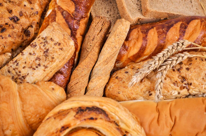Assortment of baked bread stock image. Image of homemade - 151673879