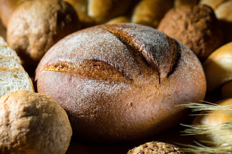 Assortment of baked bread stock image. Image of crop - 44483035