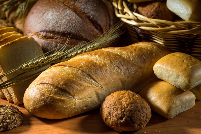 Assortment of baked bread stock photo. Image of closeup - 44483042