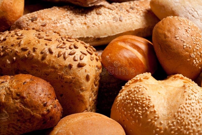 Assortment of baked bread stock image. Image of close - 51291123