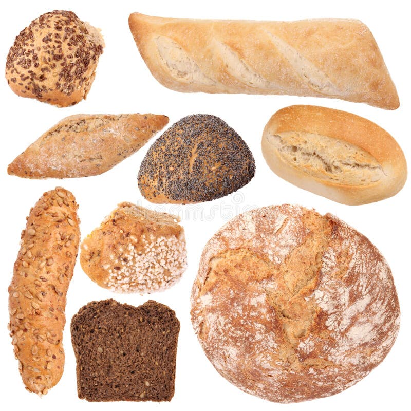 Assortment of Baked Bread Collection Stock Image - Image of organic ...