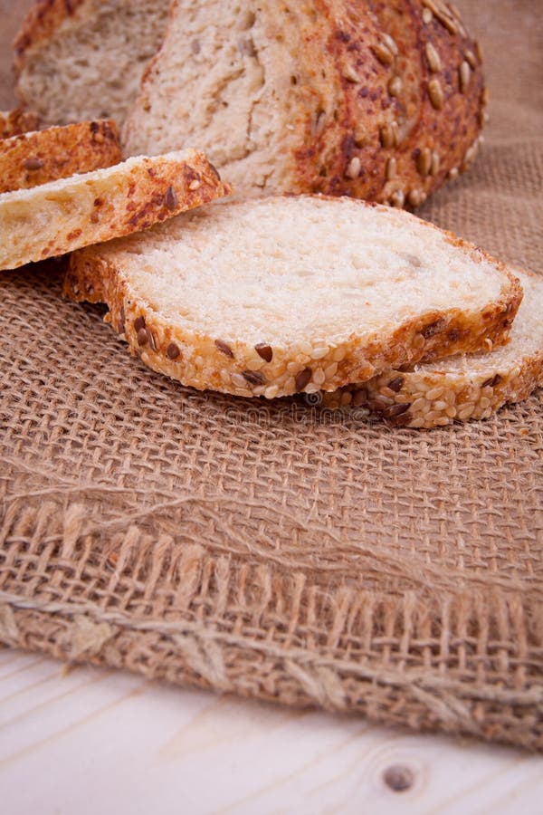 Assortment of Baked Bread on Wood Table Stock Image - Image of bake ...