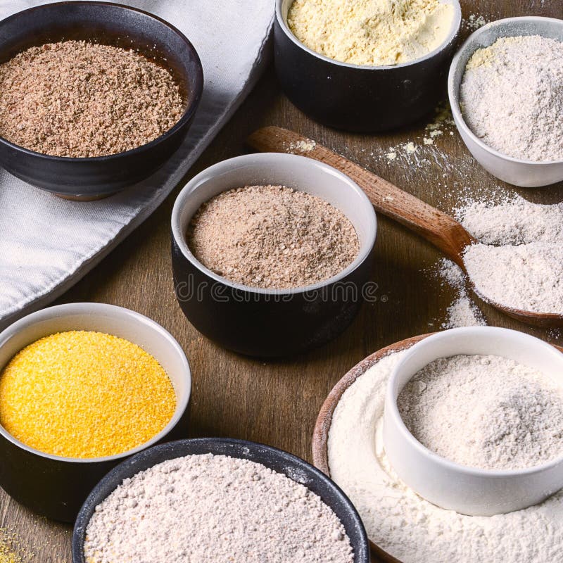 Assortment of baking flour stock photo. Image of meal - 386976046