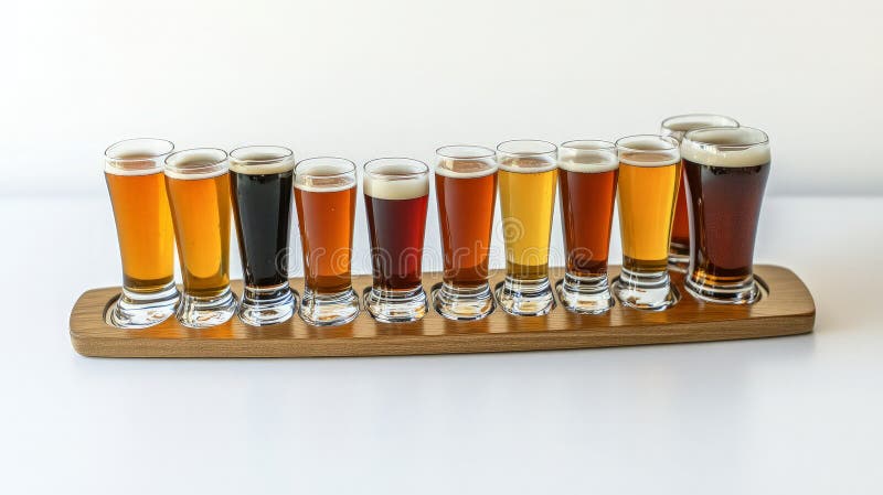 Assortment of Beers in Tasting Flight Stock Image - Image of alcohol ...