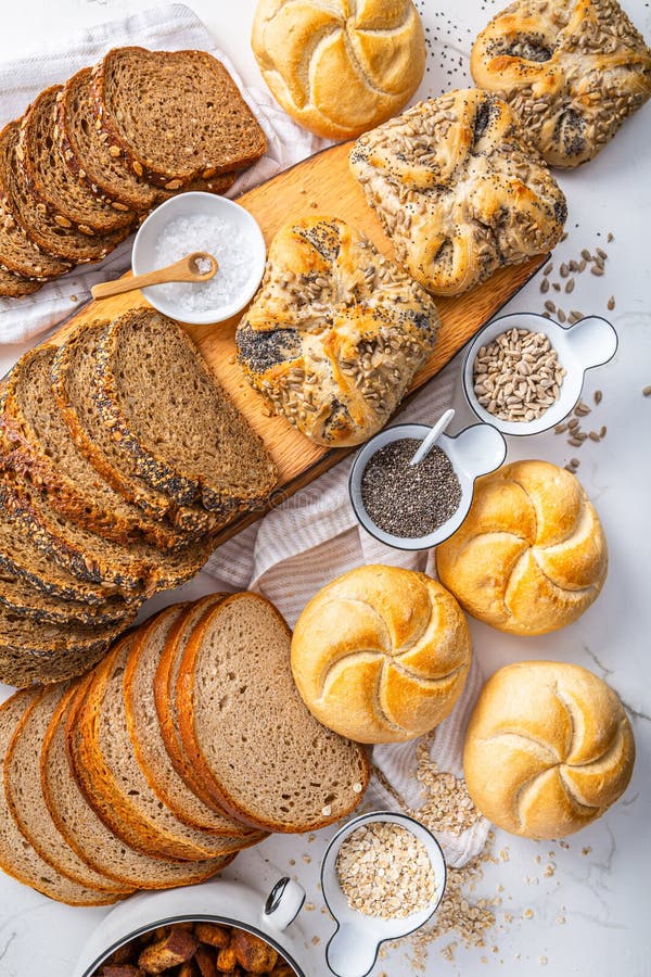 Assortment of Bread, Rolls and Bakery Products Stock Photo - Image of ...