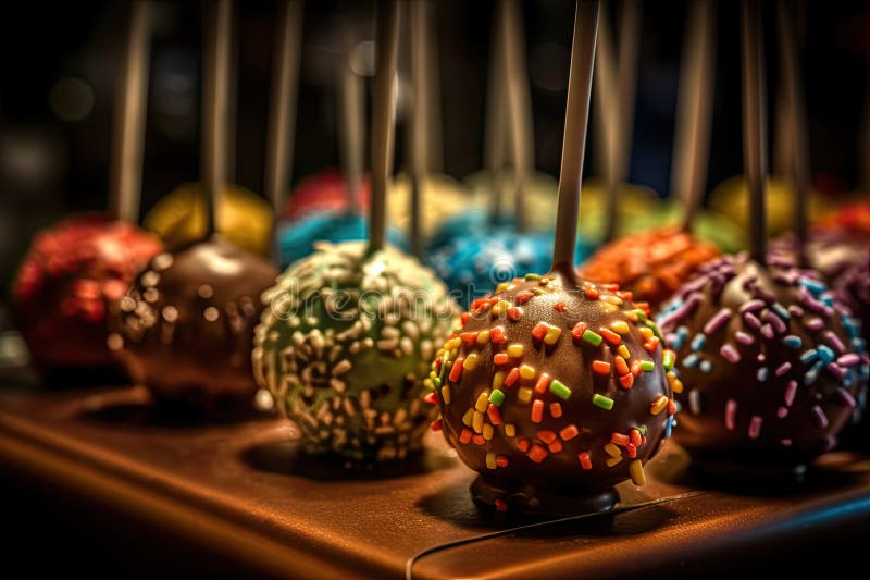 Assortment of Brightly Colored Cake Pops. Ai Generative Stock ...