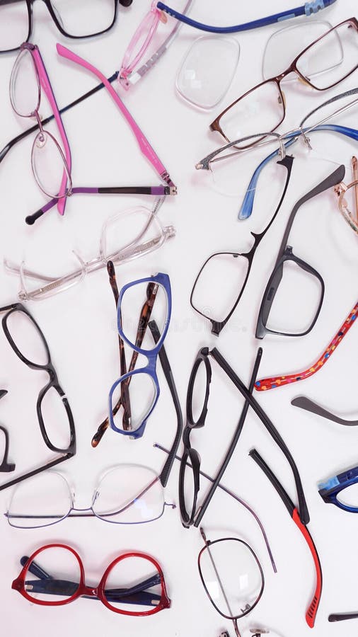 Assortment of Broken Optical Eyeglasses, Broken Hinges, Missing Lenses ...