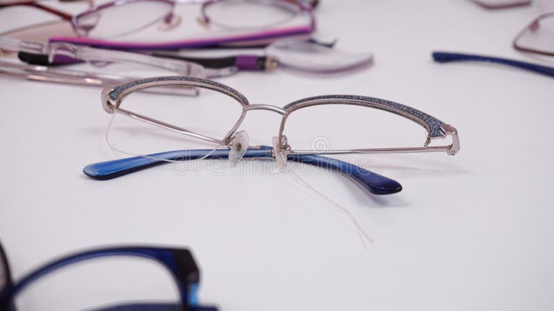 Assortment of Broken Optical Eyeglasses, Broken Hinges, Missing Lenses ...