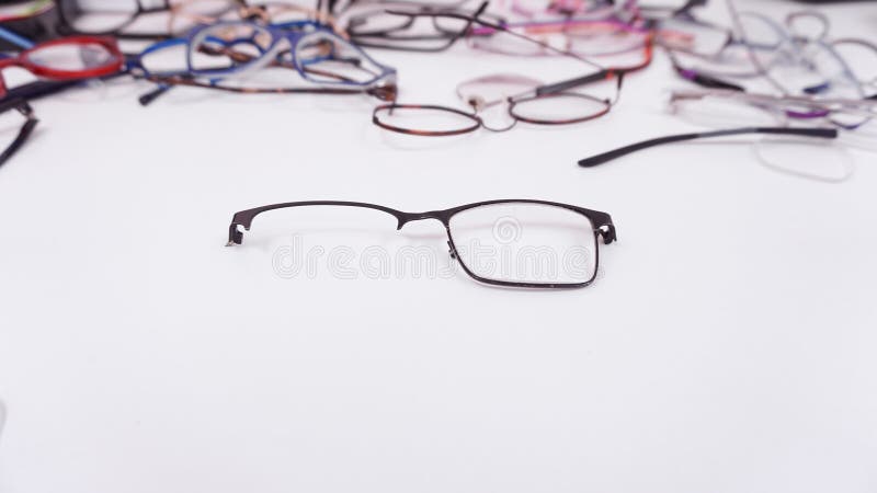 Assortment of Broken Optical Eyeglasses, Broken Hinges, Missing Lenses ...