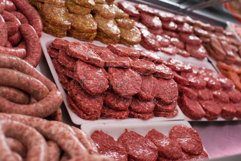 Assortment of butcher shop stock photo. Image of group - 233944656