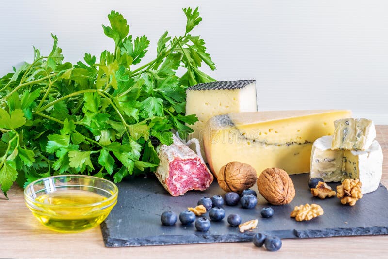 Assortment of Cheese on the Table. Stock Image - Image of gourment ...