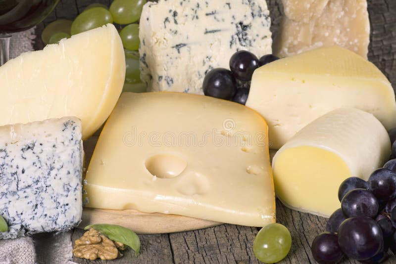 Assortment of cheese stock photo. Image of cheese, grapes - 45307584