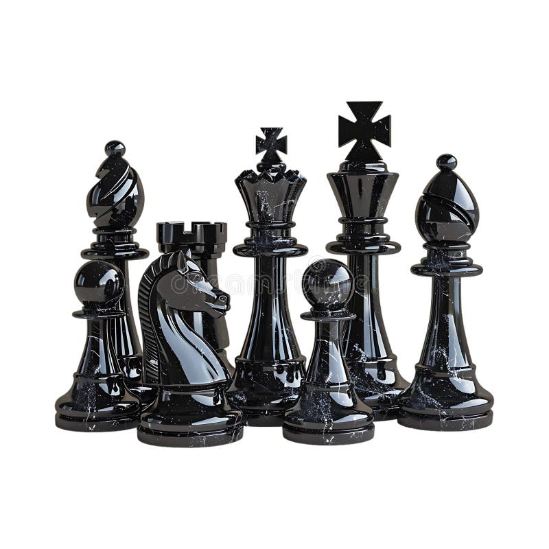 Assortment of Chess Pieces on Transparent Background - Ai Generated ...
