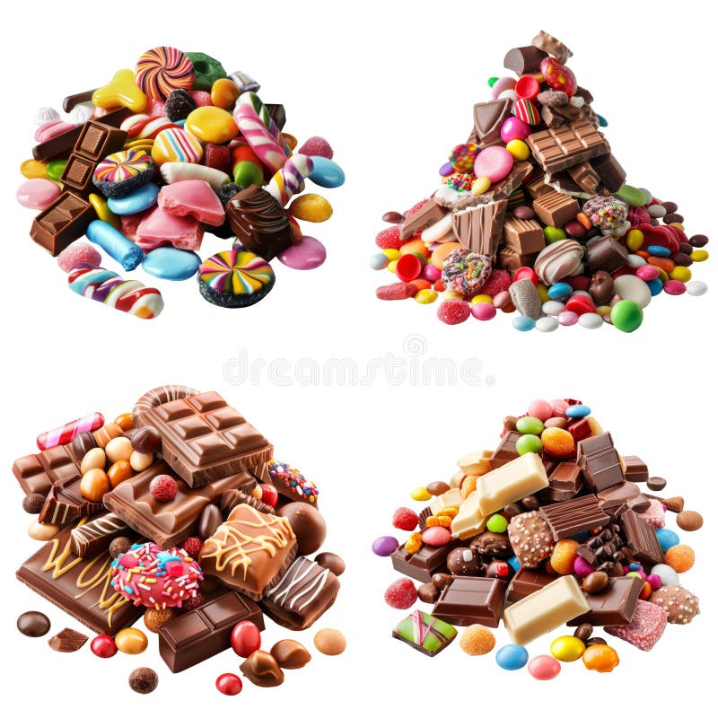 Assortment of Chocolate and Candies Stock Image - Illustration of snack ...