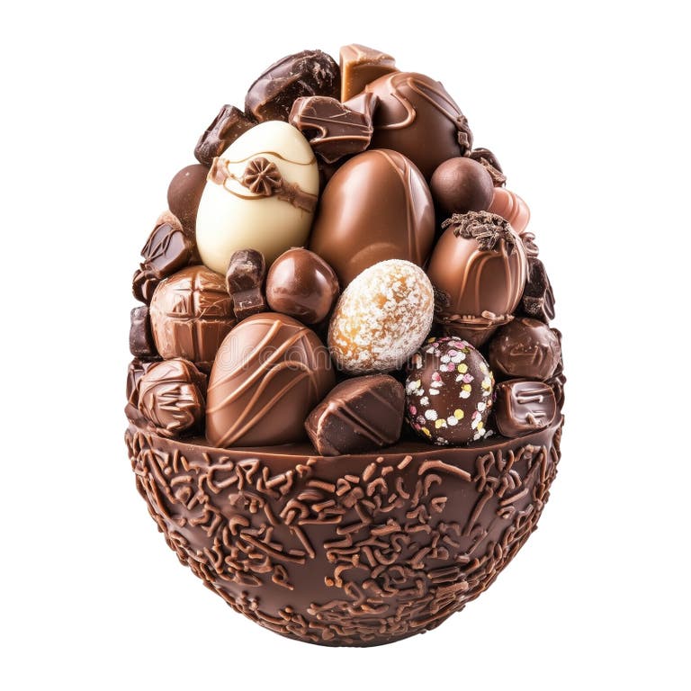 Assortment of Chocolate Easter Eggs in Decorative Chocolate Shell ...
