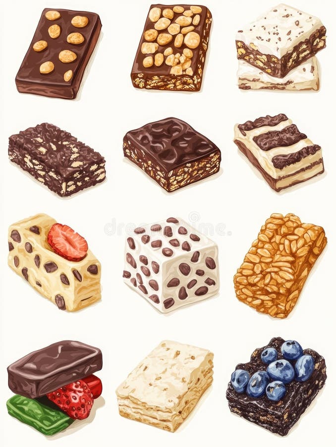 Assortment of Chocolate and Nut Squares Stock Image - Image of smooth ...