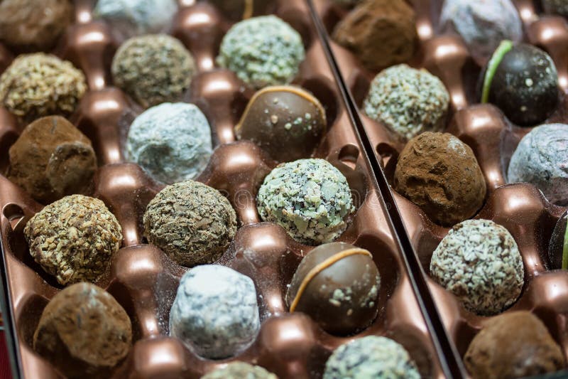 Assortment of Chocolate Truffles Stock Image - Image of tasty, object ...