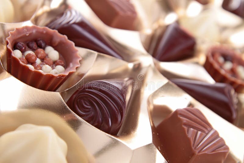 Assortment of chocolates stock photo. Image of assorted - 28640664