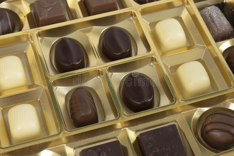 Assorted Christmas Chocolates in Their Box Stock Image - Image of ...