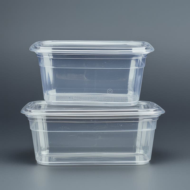 An Assortment of Clear Plastic Food Boxes with Lids. Stock Photo ...