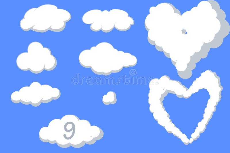Assortment of clouds stock vector. Illustration of crush - 13362780