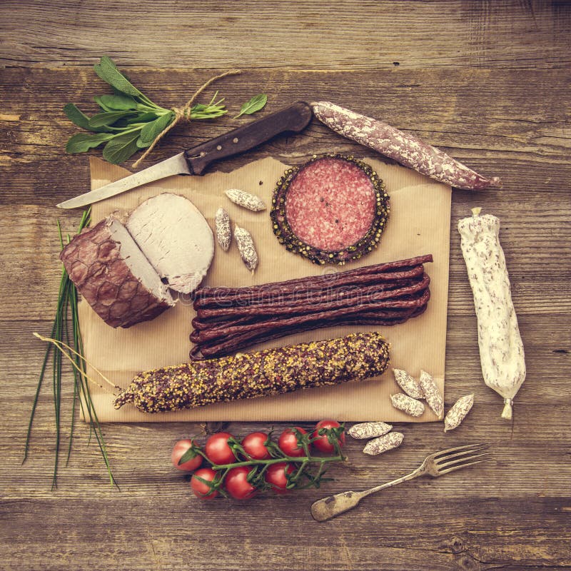 Assortment of cold meats stock image. Image of cold, bacon - 54354761