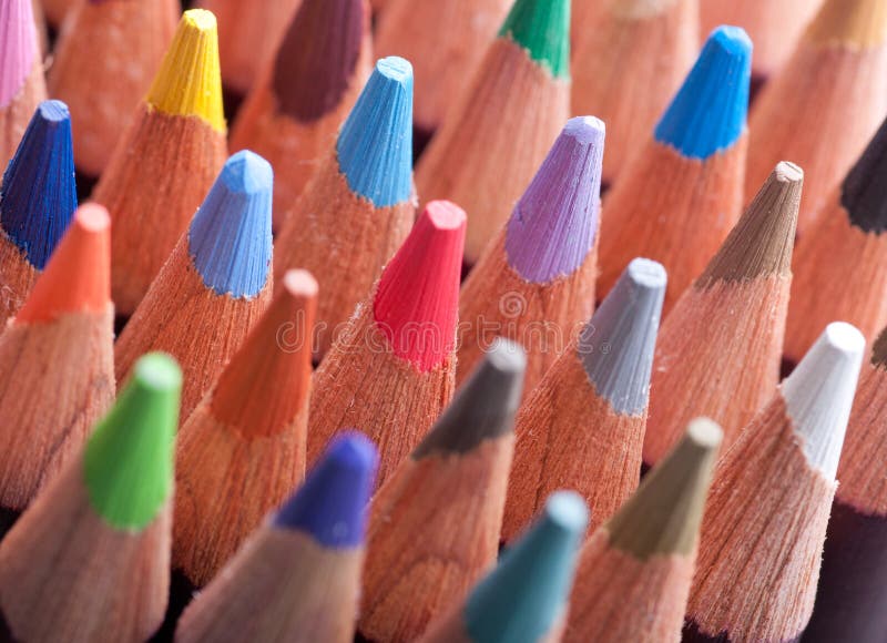 Assortment of Colored Pencils Stock Image - Image of object, drawing ...